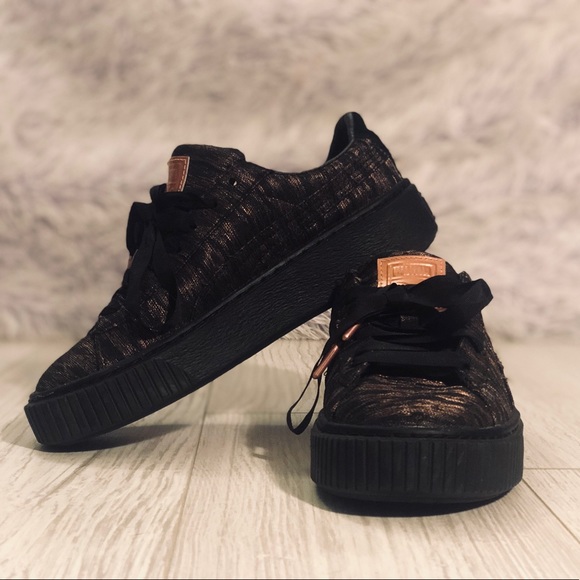 Puma | Shoes | Puma Black And Gold Classic Sneaker | Poshmark